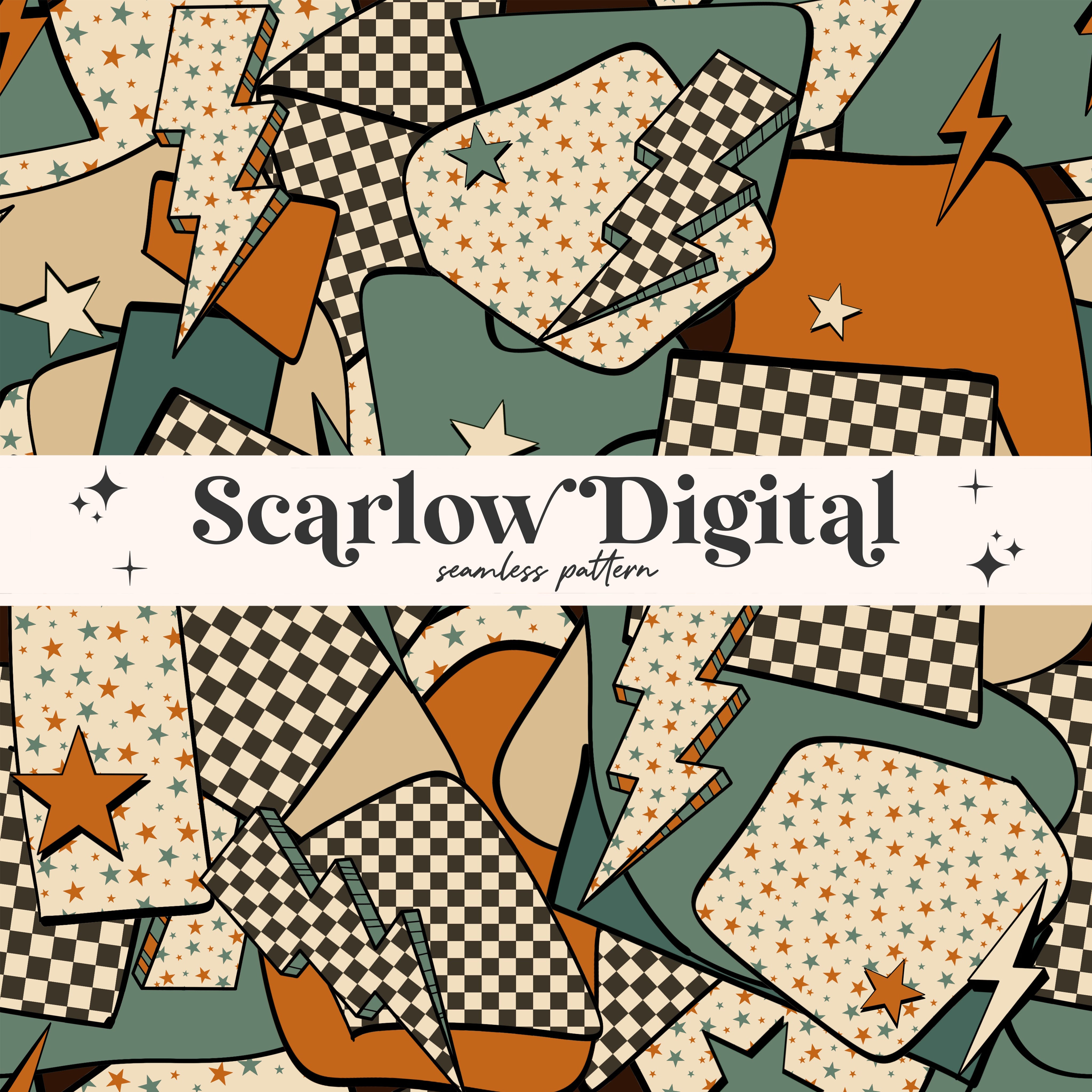 Patchwork Seamless Pattern-Retro Sublimation Digital Design Download-c – Scarlow Digital