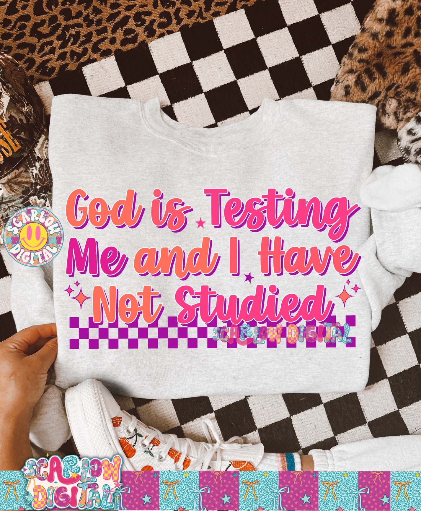 God is Testing Me & I Have Not Studied PNG Digital Design – Scarlow Digital