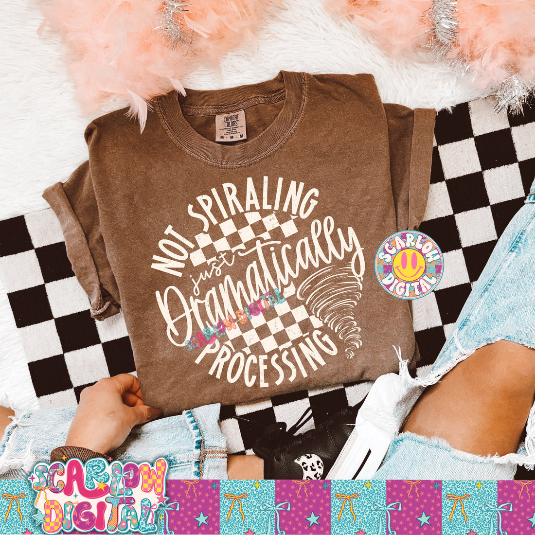 Not Spiraling Just Dramatically Processing Single Color PNG Digital De – Scarlow Digital