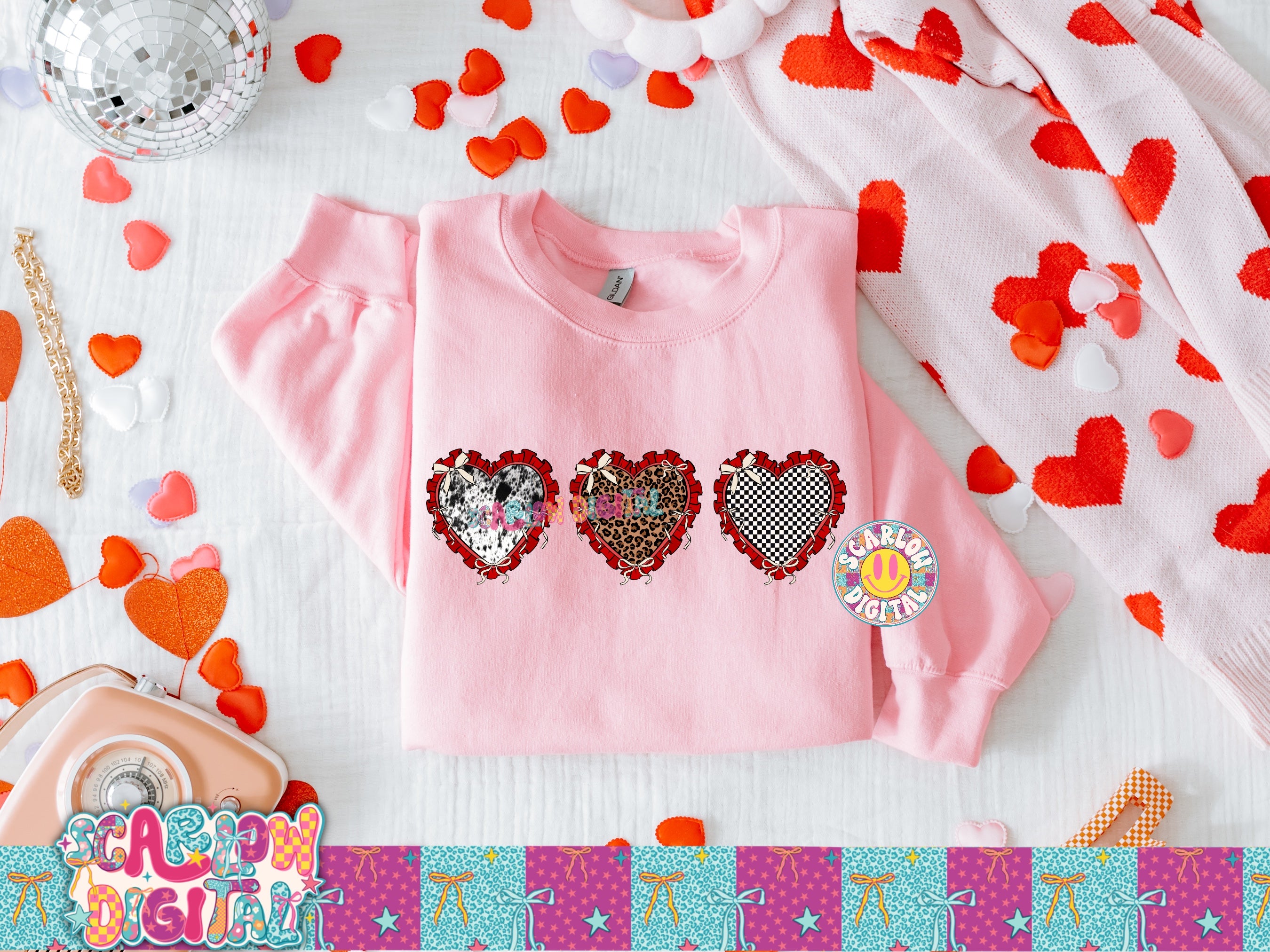 Frilly Hearts PNG Digital Design – Scarlow Digital