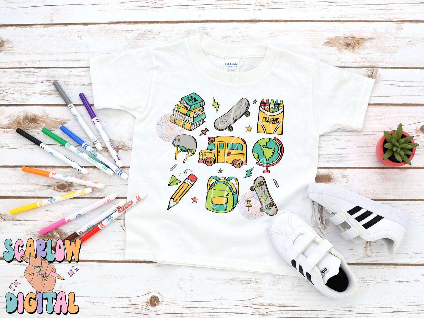Back to School Doodles PNG Digital Design Download, school bus png, bo ...
