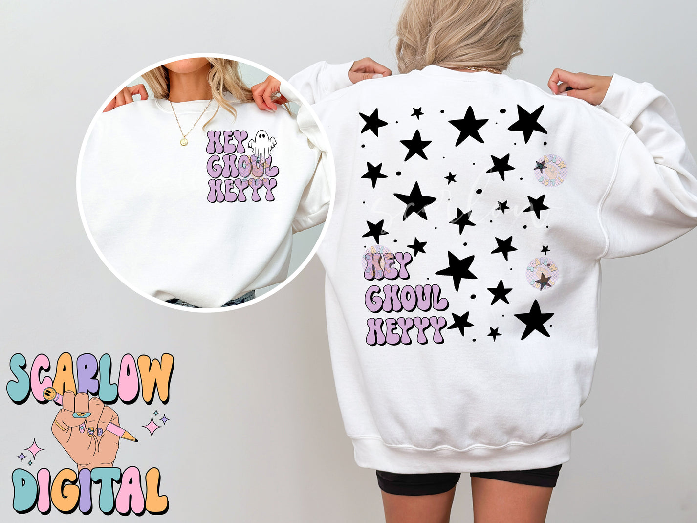 Hey Ghoul Hey Front and Back PNG Digital Design Download, Halloween pn ...