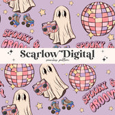 Spooky and Groovy Seamless Pattern-Halloween Sublimation Digital Desig ...