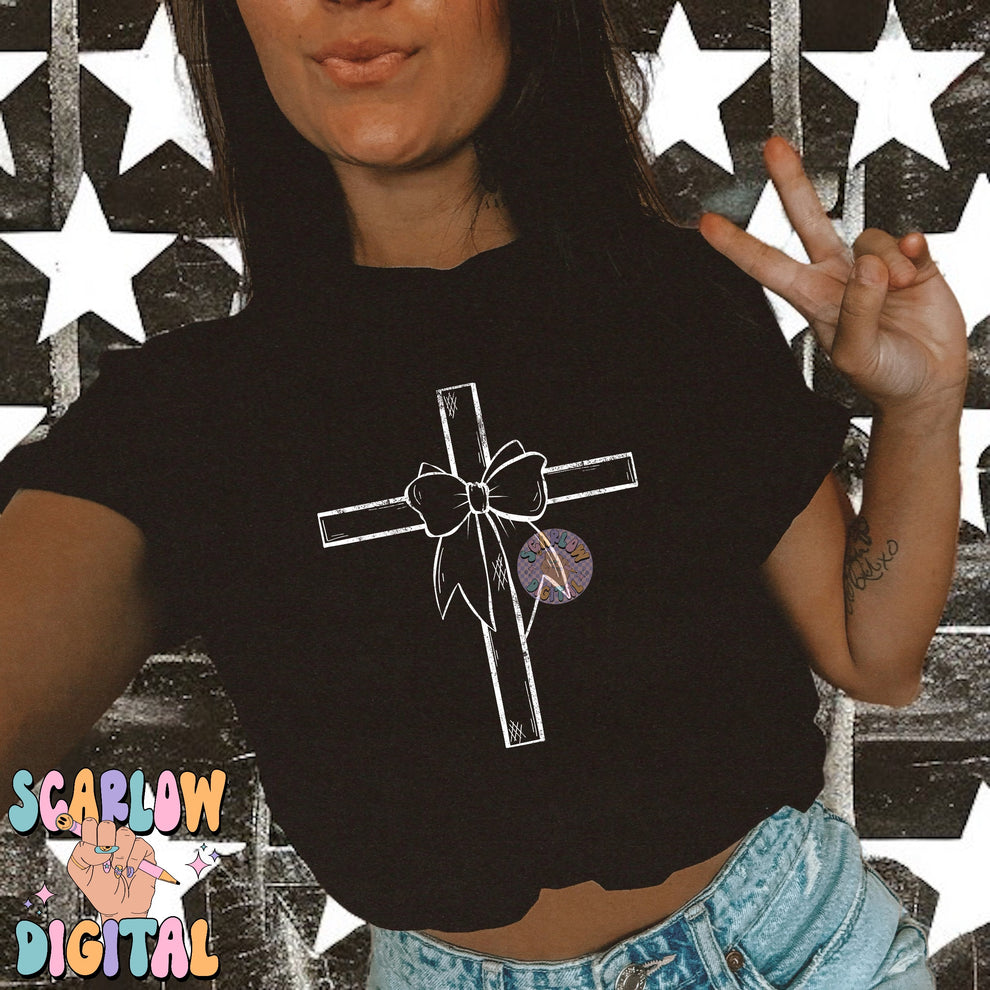 Coquette Cross PNG Digital Design Download – Scarlow Digital