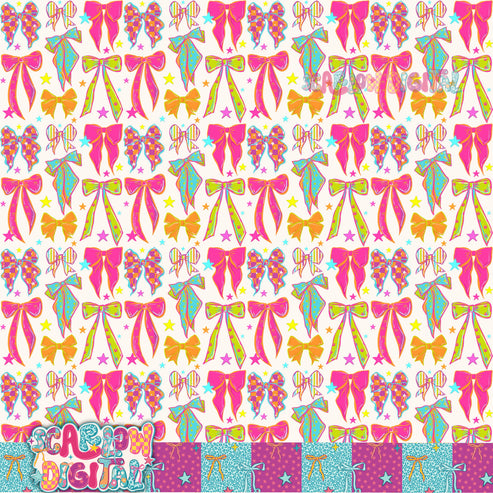 Retro Bows Seamless Pattern Digital Design – Scarlow Digital