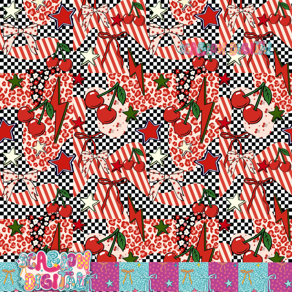 Cherry Patches Seamless Pattern Digital Design – Scarlow Digital