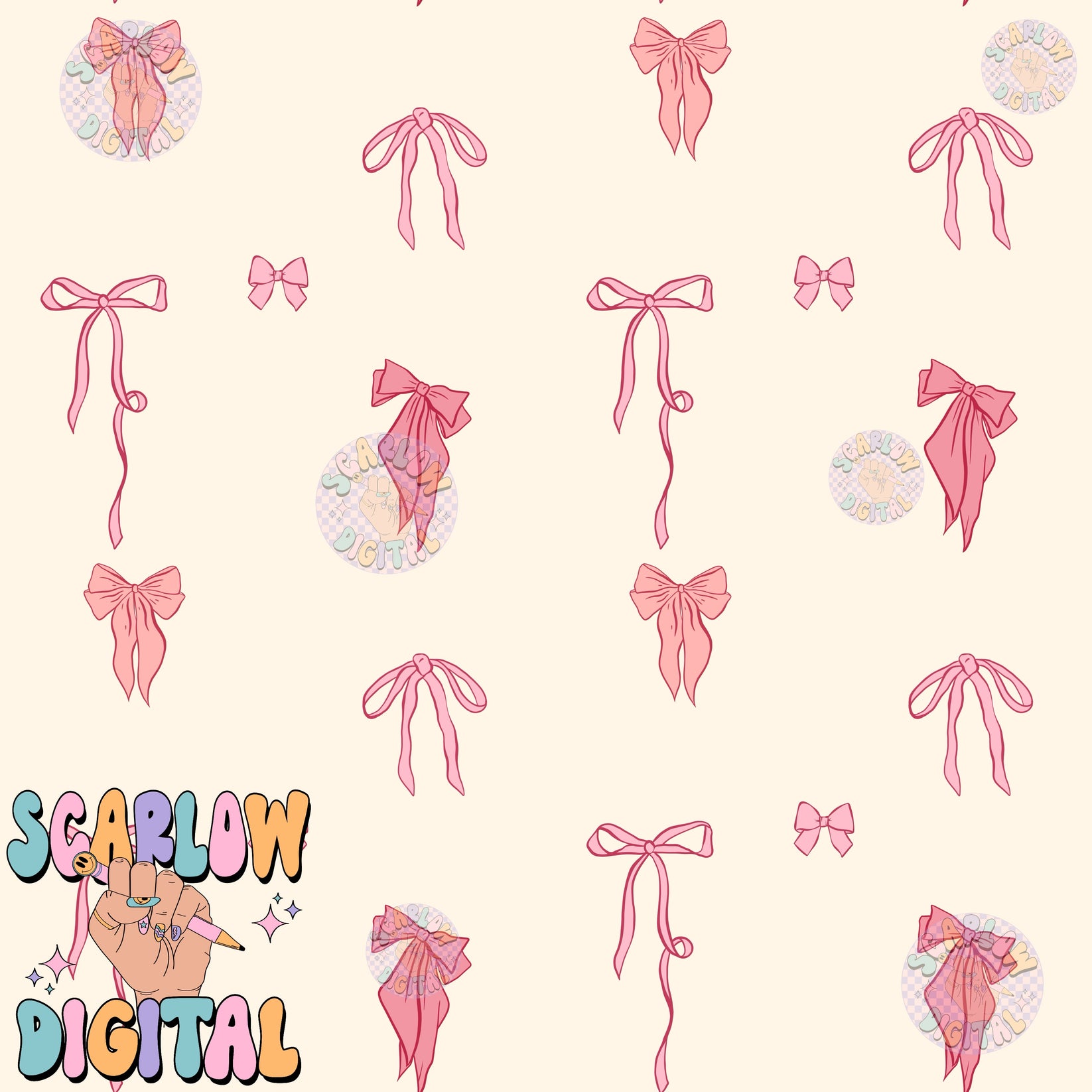 Coquette Bows Seamless Pattern Digital Design – Scarlow Digital