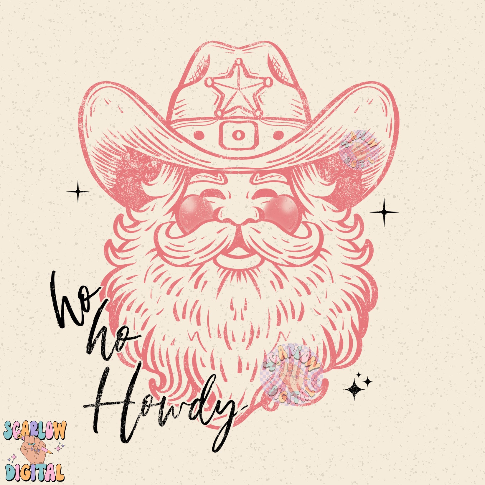 Ho Ho Howdy PNG Digital Design Download, vintage christmas png, santa ...