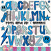 Blue Vibes Retro Alphabet Set Digital Design – Scarlow Digital