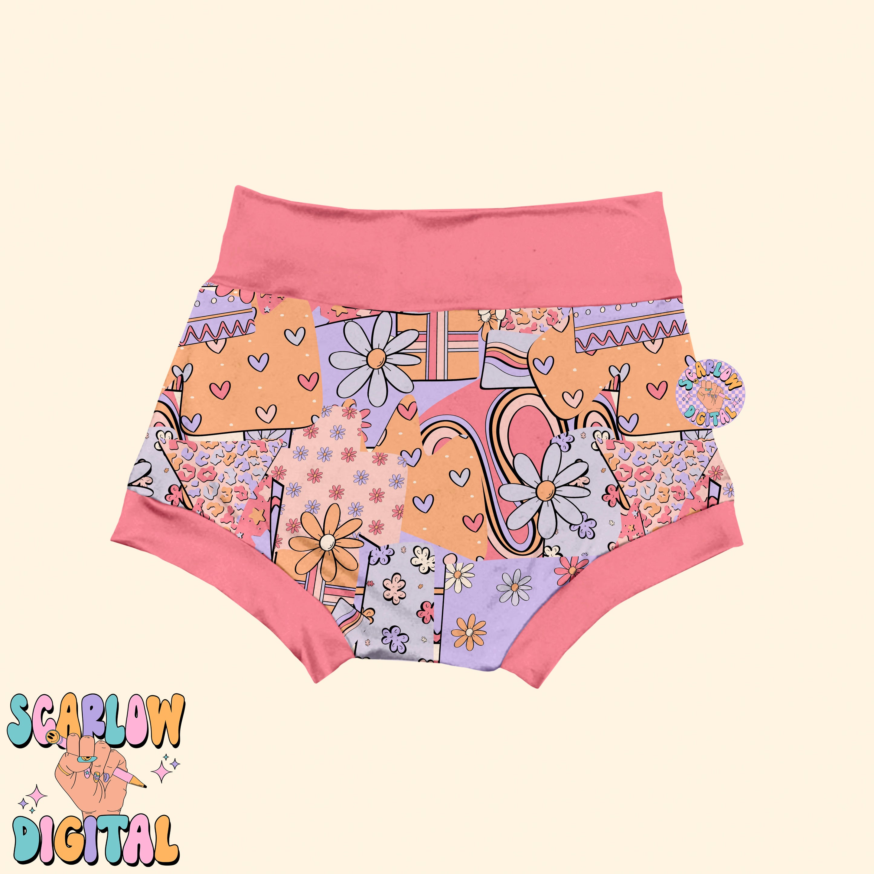 Retro Floral Patchwork Seamless Pattern Scarlow Digital