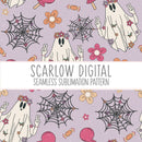 Groovy Ghost Seamless Pattern-Halloween Sublimation Digital Design Dow ...