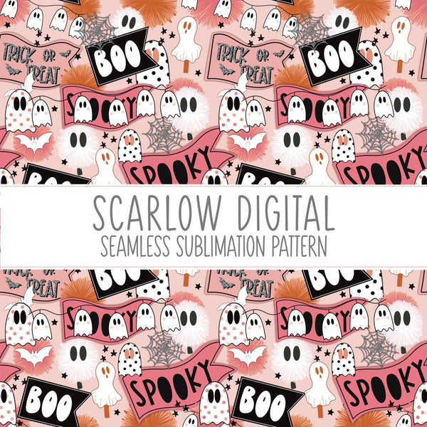 Spooky Seamless Pattern-Halloween Sublimation Digital Design Download ...