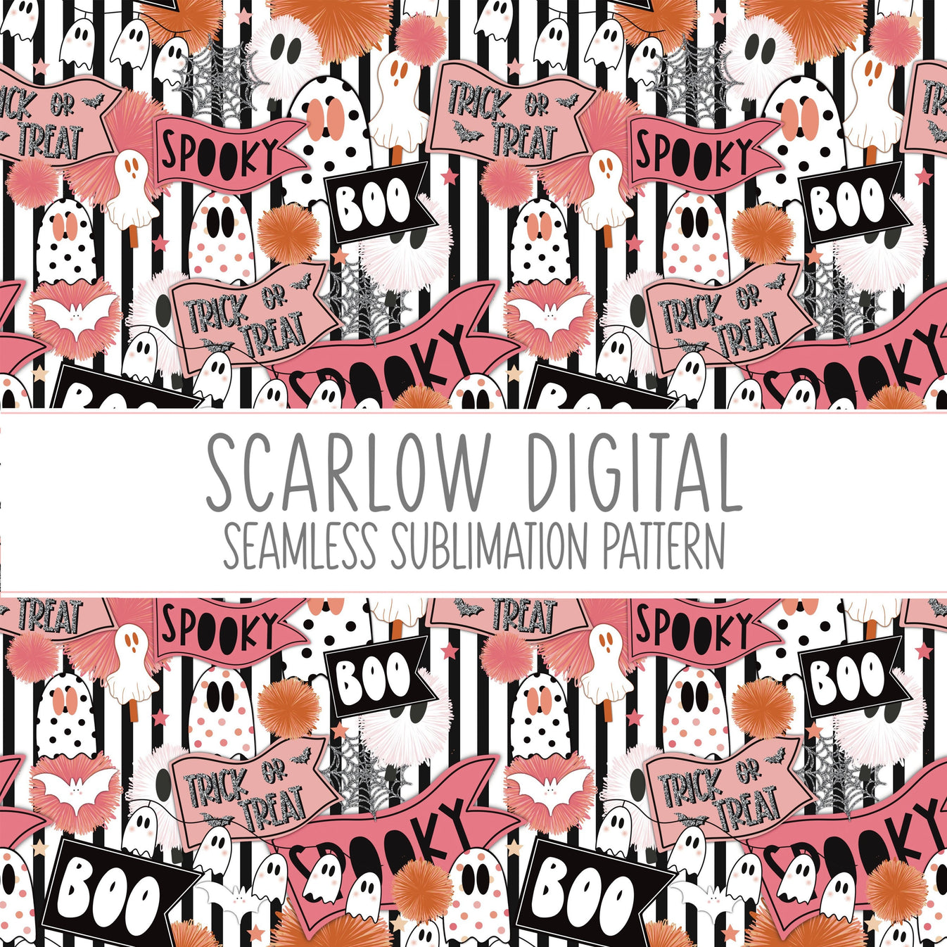 Spooky Seamless Pattern-Halloween Sublimation Digital Design Download ...